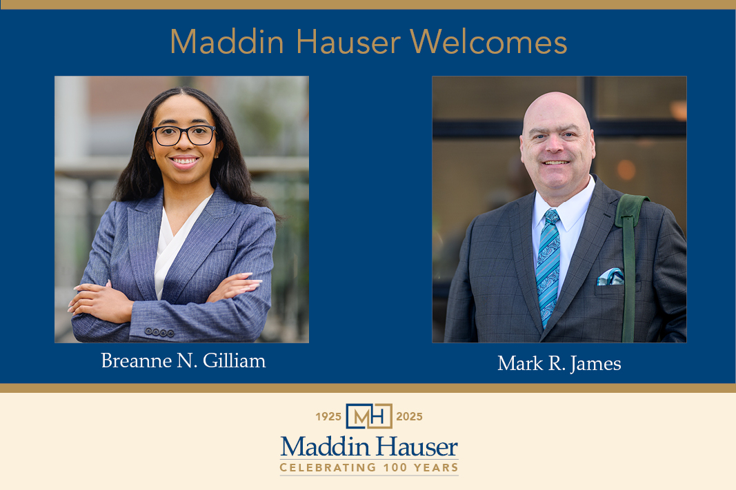 Maddin Hauser Continues Growth With Two New Attorneys