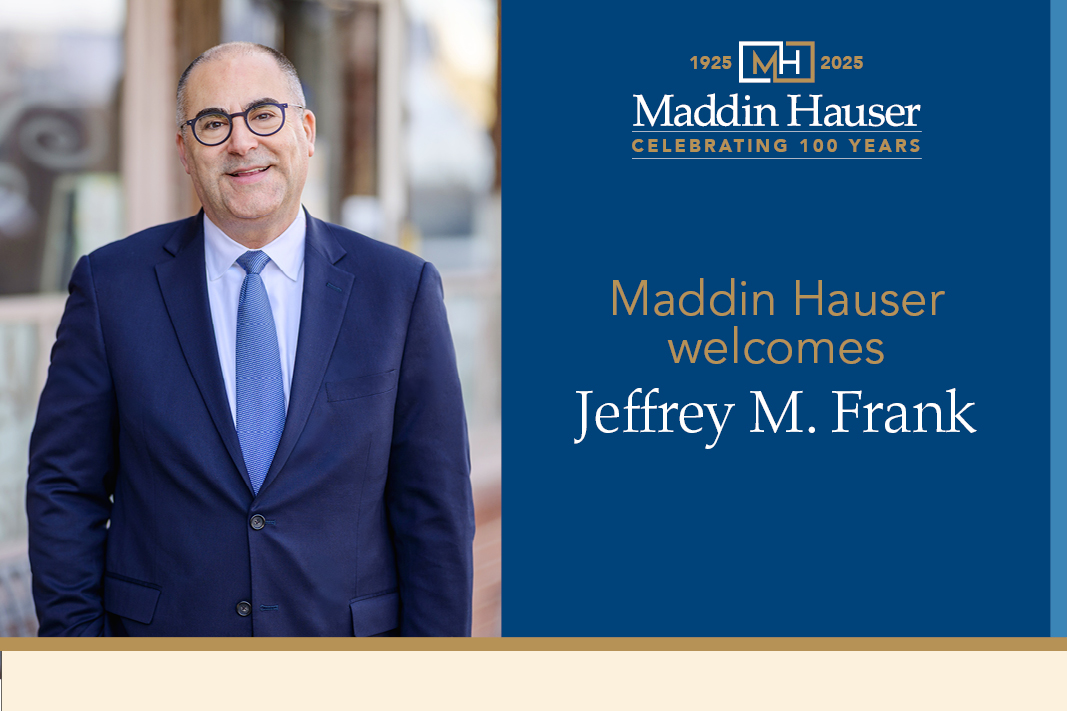 Maddin Hauser Welcomes Jeffrey Frank