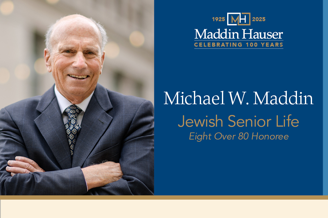Michael Maddin Honored with Jewish Senior Life's Eight Over 80 Tikkun Olam Award